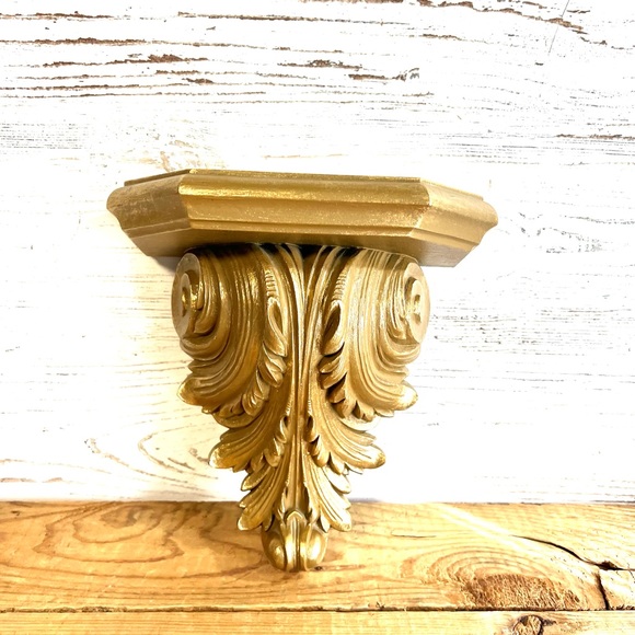 Homco | Wall Decor | Vintage Gold Resin Shelf Homco Hard Plastic Wall ...